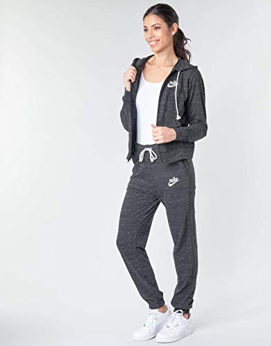 Nike Women's Sportswear Gym Vintage Full-Zip Hoodie , Black/(Sail), Small