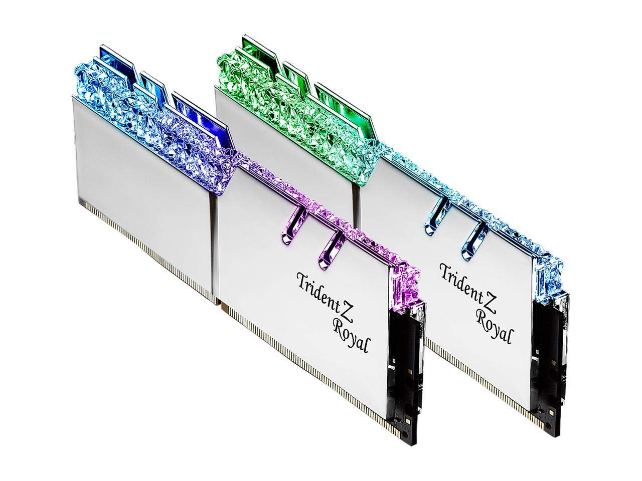 G.SKILL Trident Z Royal Series (Intel XMP) DDR4 RAM 64GB (2x32GB) 3200MT/s CL16-18-18-38 1.35V Desktop Computer Memory UDIMM - Silver (F4-3200C16D-64GTRS)