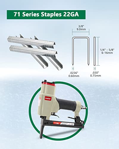 meite 7116BL Pneumatic Upholstery Stapler with Long Nose-1/4-Inch to 5/8-Inch 22 Gauge 3/8'' Crown Fine Wire Stapler
