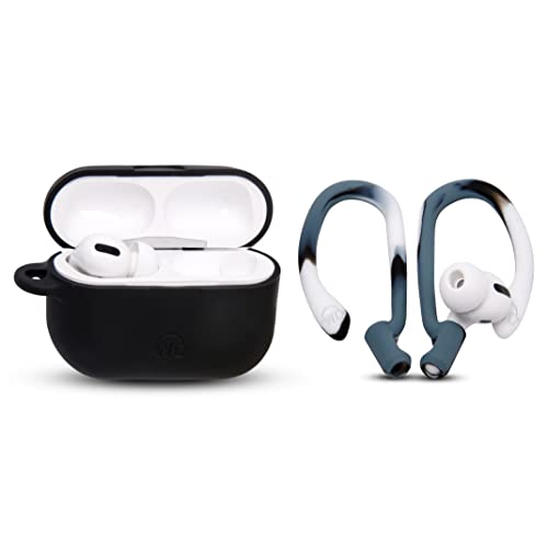 WC HookZ Combo Pack - Upgraded Over-Ear Hooks for AirPods Pro - 2 Pairs of Large & Small Size Included in Package Made by Wicked Cushions | Winter White & Mixed Marble