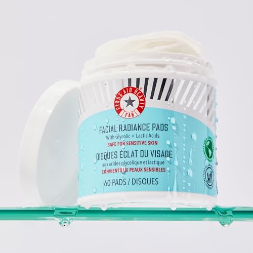 First Aid Beauty Facial Radiance Pads β Daily Exfoliating Pads with AHA that Help Tone & Brighten Skin β 60 Count