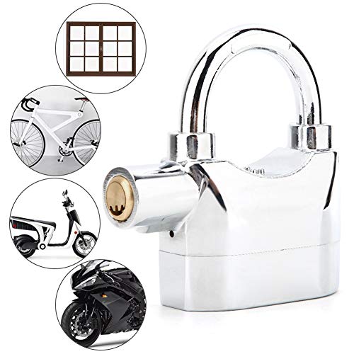 Evonecy Bicycle Alarm Lock, Aluminum Alloy Anti-Theft Padlock, for Motorcycle Bicycle