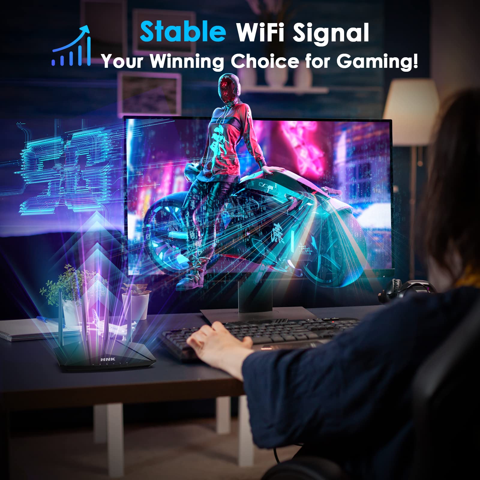 WiFi 6 Router - AX1800 Wireless Gaming Router with 1.8 Gbps, Dual Band Gigabit Routers for Wireless Internet, WiFi Router with MU-MIMO, Parental Control, WPA3 Security, Ideal for Home Use, 25 Devices
