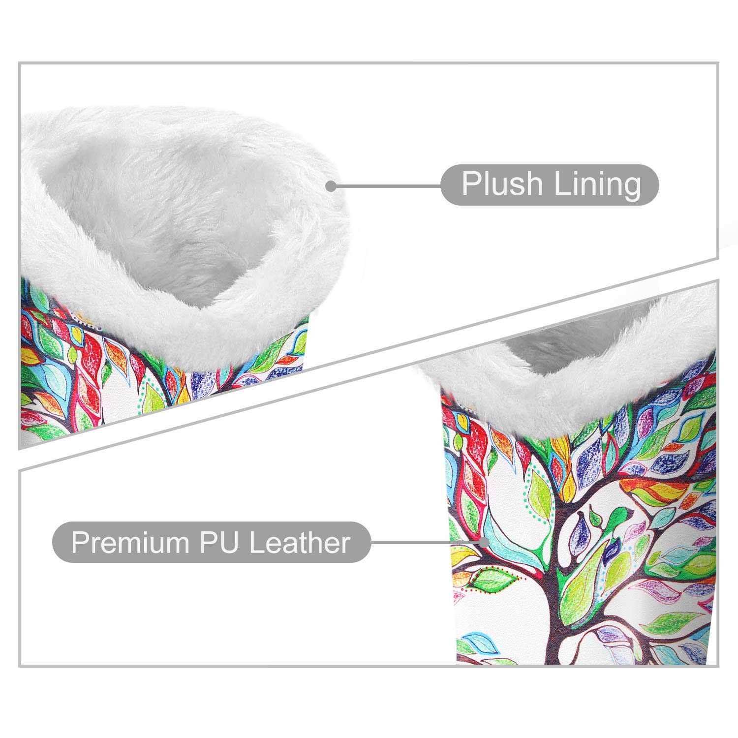 Fintie Plush Lined Eyeglasses Holder with Magnetic Base- Premium Vegan Leather Glasses Stand Case, Love Tree
