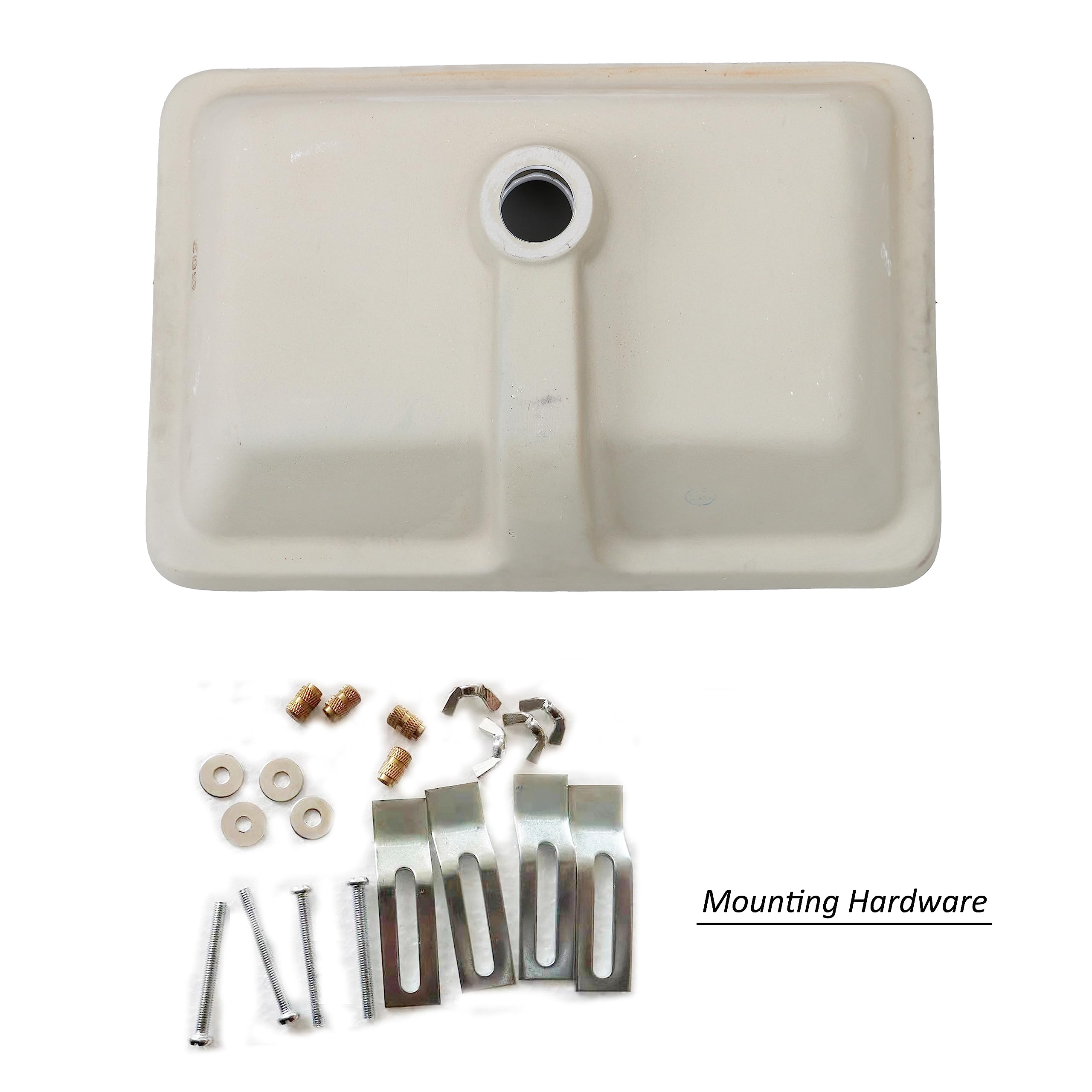 MEJE #202H -18 Inch Vessel Sink Rectangle Undermount Bathroom Sink Lavatory Vanity Ceramic, White