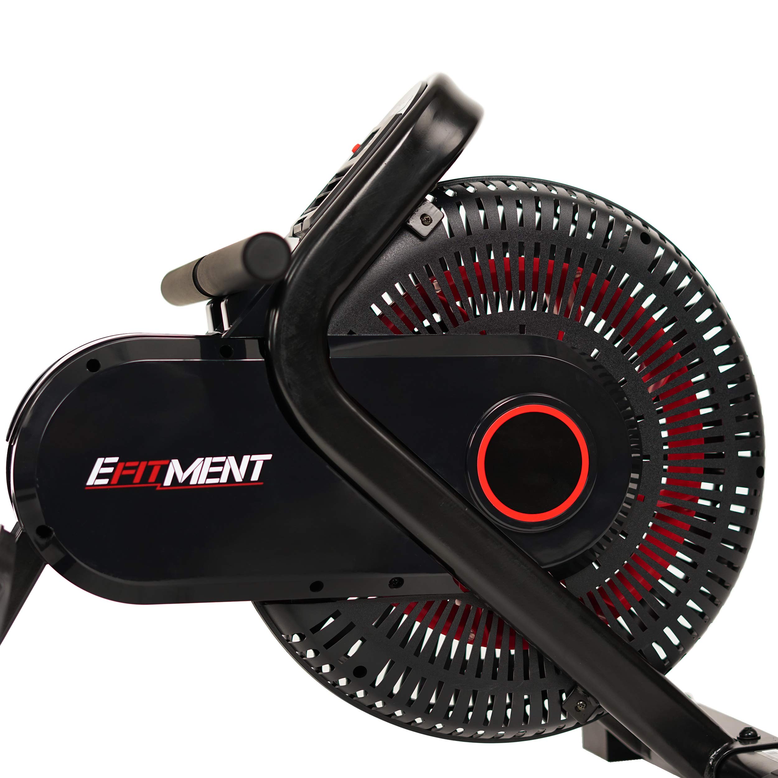 EFITMENT Aero Air Fan Rowing Machine Rower w/LCD Monitor, 245 LB Weight Capacity, 51 Inch Rail Length - RW036