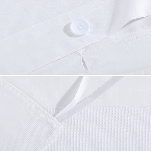Vera Wang - King Duvet Cover Set, Luxury Cotton Bedding with Matching Shams, All Season Home Decor (Waffle Stripe White, King)