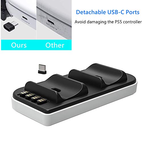 FANPL Newest PS5 Controller Charger Station with 4 Detachable USB C Ports, Avoid Damage to The Controller - Quick and Safe Charging