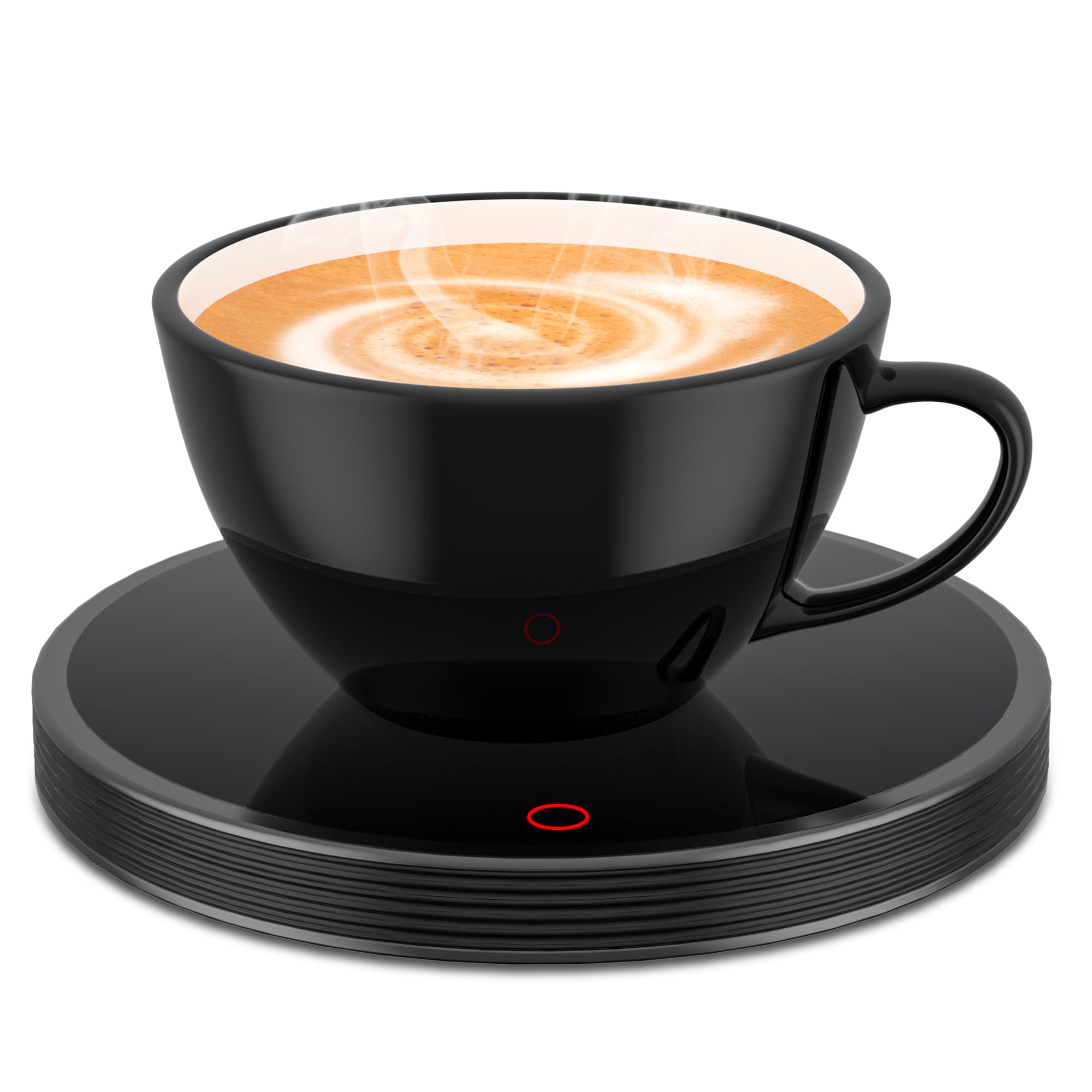 GLSY Coffee Cup Warmer, Mug Warmer for Desk, Electric Cup Beverage Warmer Plate with 2 Temperature Settings for Tea, Water, Cocoa, Milk, Auto Power Off (Round Black)