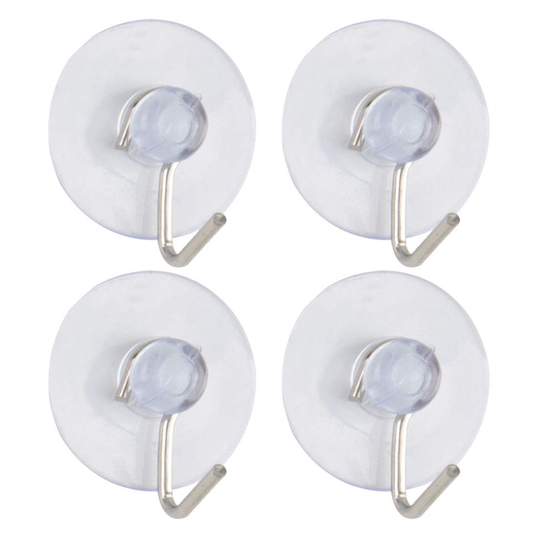 uxcell 4pcs Suction Cup Hooks 1 Inch Diameter Wall Hooks Hangers Removable Kitchen Bathroom Wall Vacuum Holder for Smooth Tile Glass