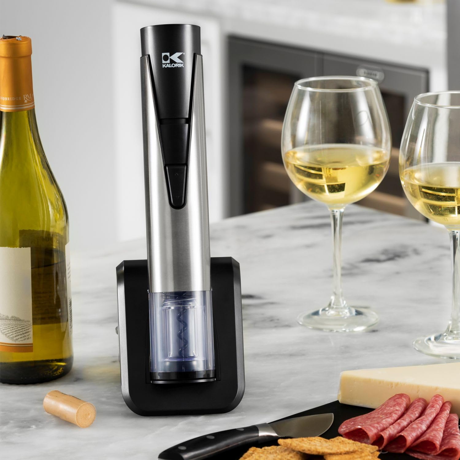 Kalorik Wine Opener and Preserver, Medium, Gray