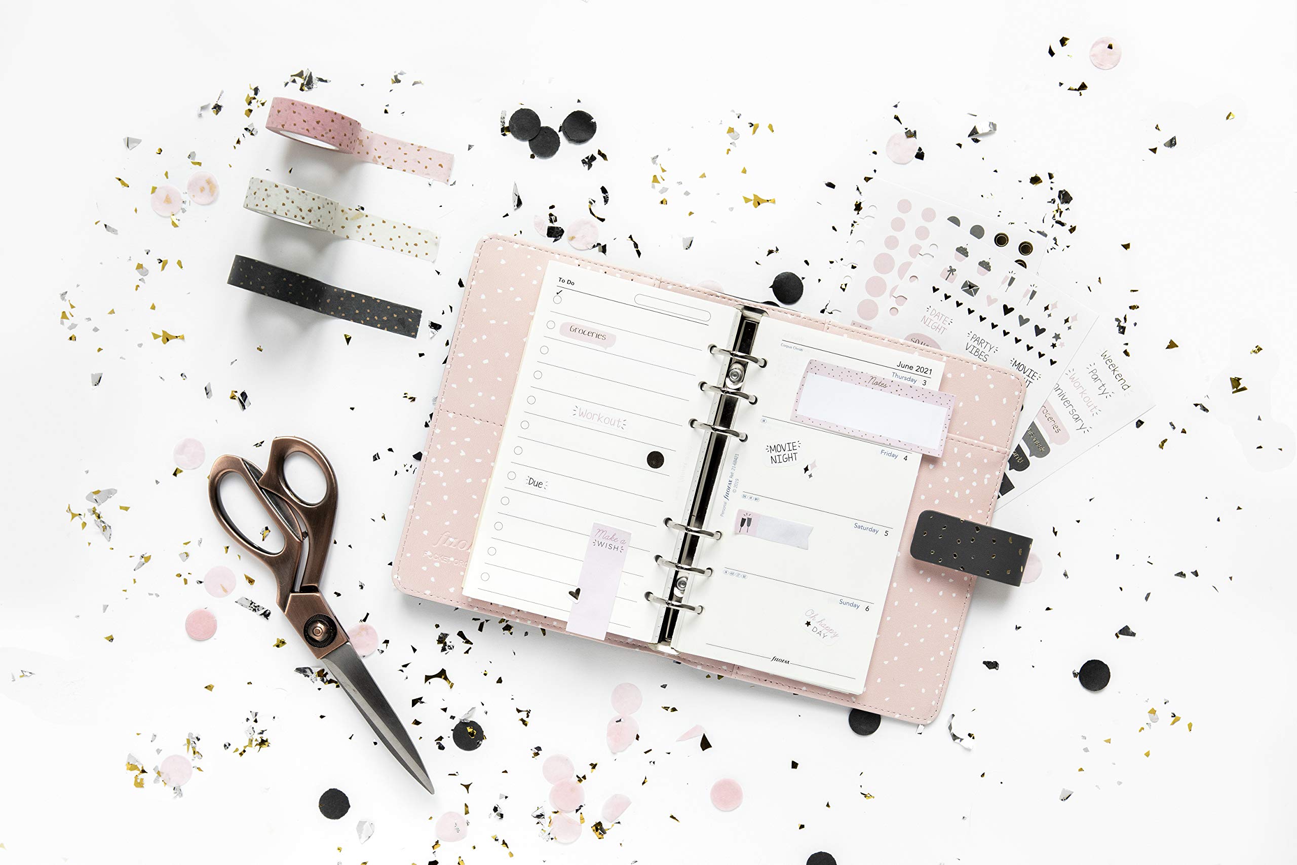 Filofax Pocket Confetti Rose Quartz Organiser