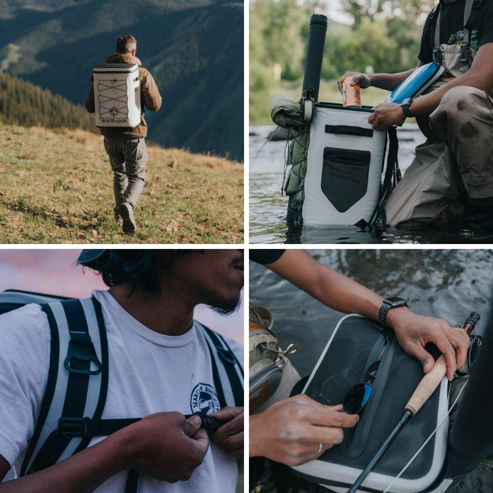 Earth Pak Loch Series Cooler Backpack - Holds 24 Cans, Waterproof, Comfortable, Extra Storage