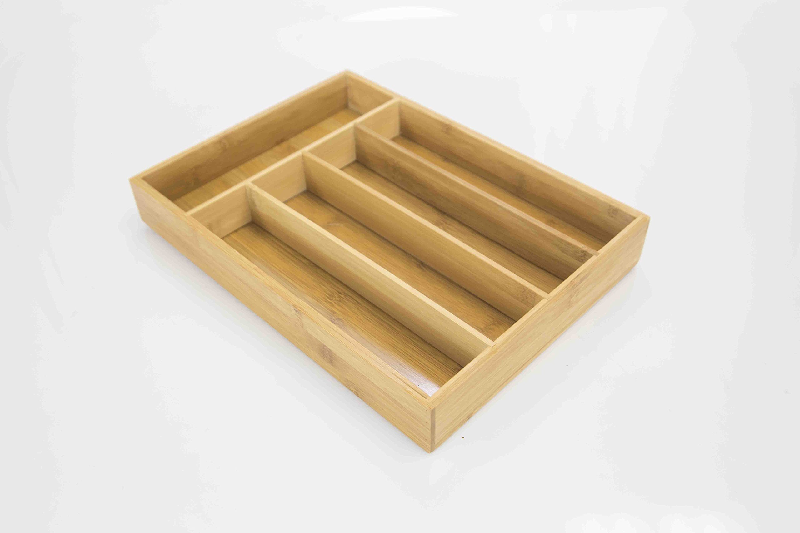 Home Basics Cutlery Tray Holder, Bamboo
