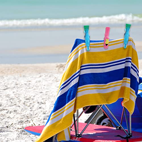 Whaline 6Pcs Beach Towel Clips Flamingo Parrot Watermelon Shaped Clothes Pins Cute Portable Towel Holders Plastic Towel Pin for Sun Lounger Patio Pool Beach Chairs Blanket Sun Beds, 3 Designs