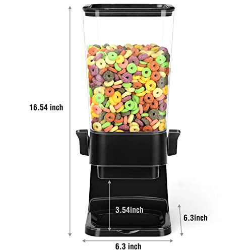 Mivvosakuki Double Cereal Dispenser Countertop Large Cereal Containers Storage Dispenser For Pantry Dry Food Dispenser Countertop Rice Candy Dispenser Machine For Snack,Nuts, Granola(Black,2PC)