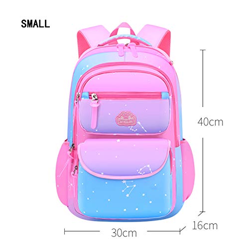 Reorzon Kids Primary School Backpack for Girls Toddler Kindergarten Preschool Starry Sky Gradient School Bookbag