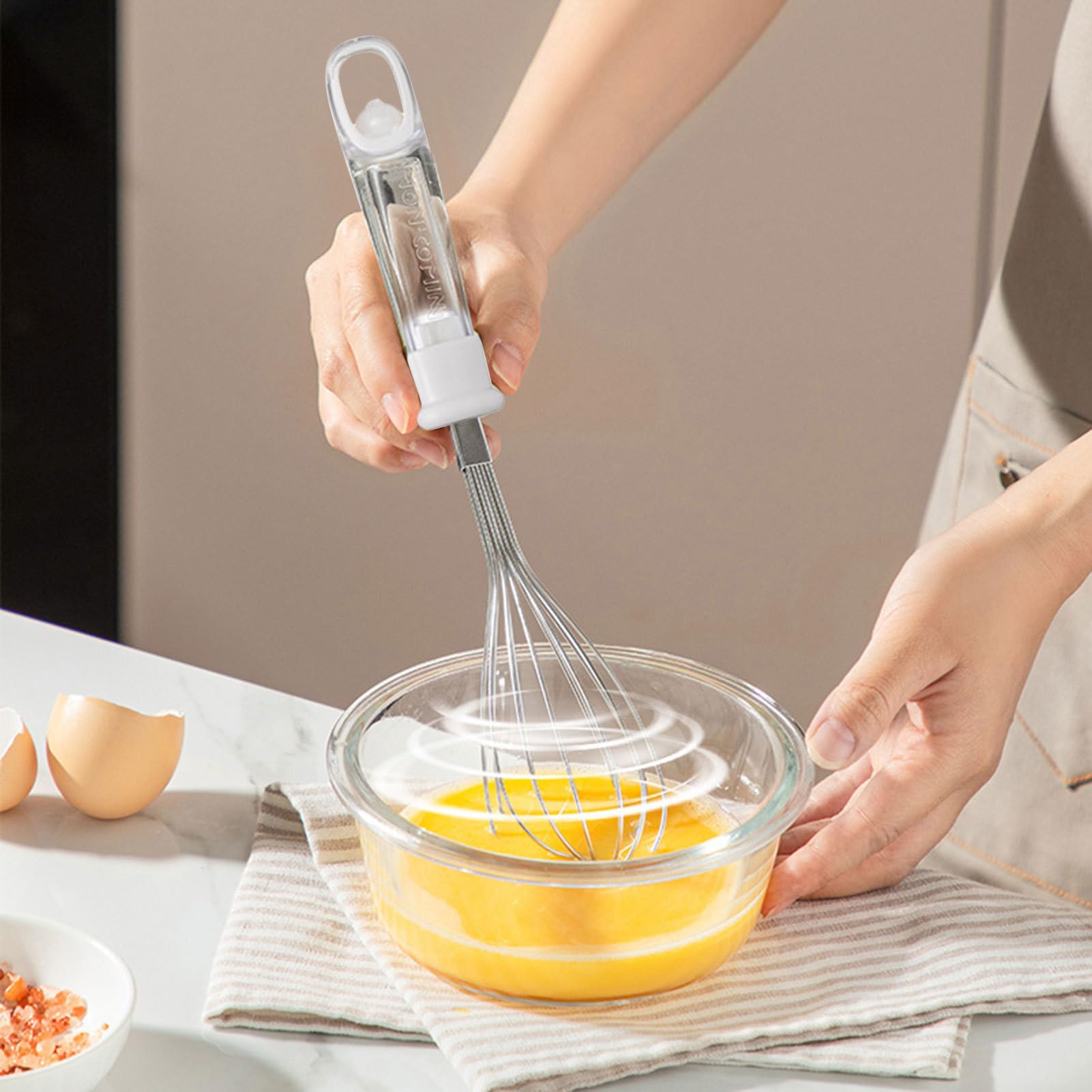 Egg Beaters Hand,Stainless Steel Whisk, Egg Beater Balloon Whisk Kitchen Tool With Soft Silicone Handle, Thick Durable Wired Whisk Utensil for Blending, Beating, Whisking, Frothing, Stirring & More