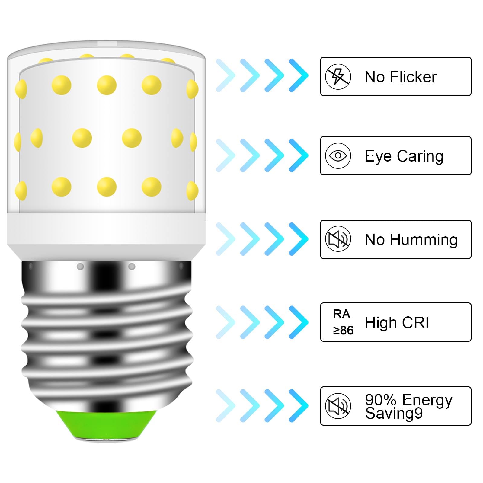 E26 LED Light Bulbs Super Bright Chandelier Bulbs 10W Equivalent 120W Compact Size, Warm White 3000K 1400LM Non-Dimmable 100-265V Medium Screw Base Chandelier Ceiling Fan Light Bulbs, Pack of 2
