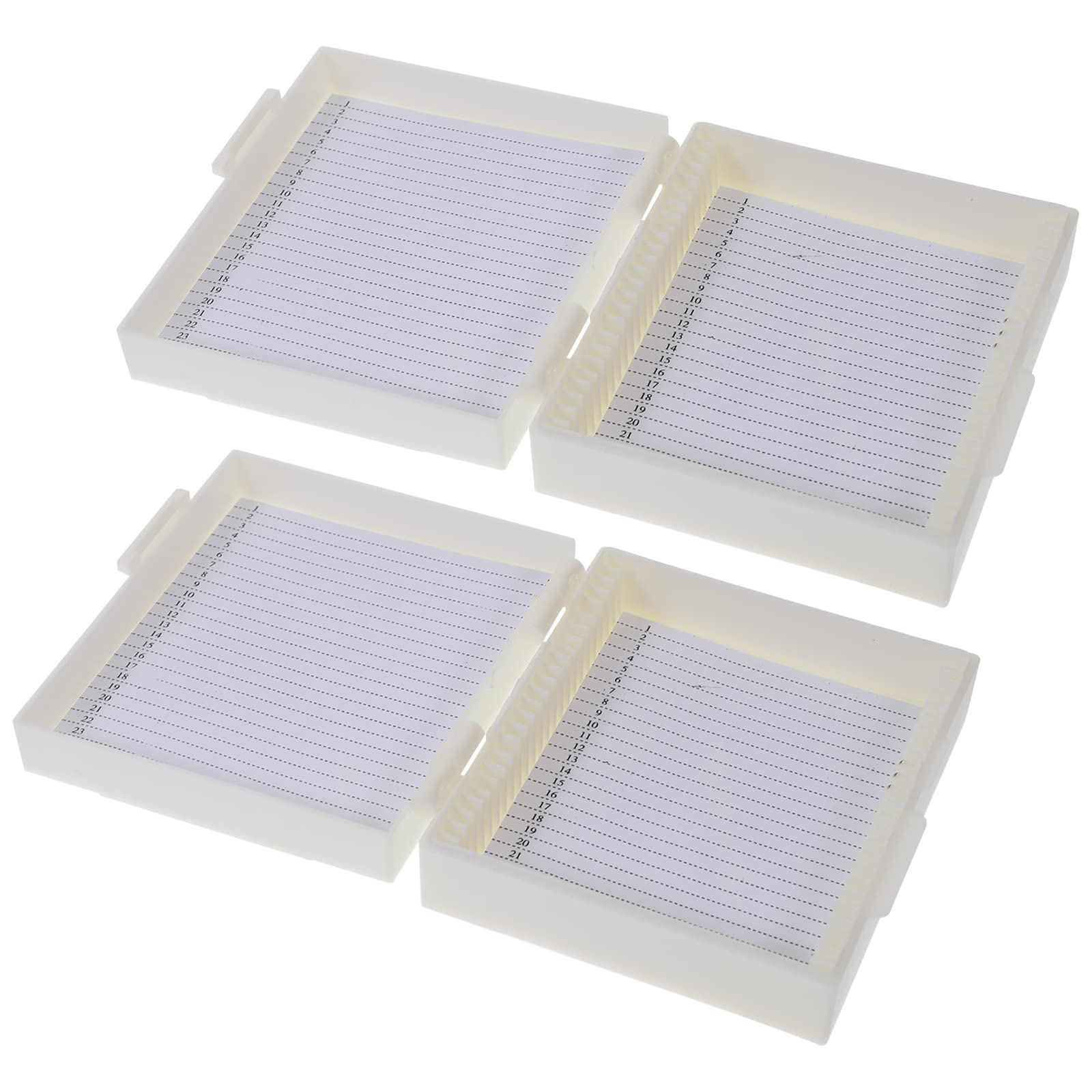 iplusmile 6pcs Microscope Slide Box 25 Slots Microscope Slide Storage Box Slide Holder Container for Basic Biological Science Education and Student Homeschool Use, Random Color