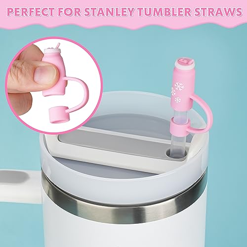 NiHome 18Pcs Silicone Straw Cover Cap Fit for Stanley 30 oz/40 oz Quencher H2.0, 0.4 inch/10 mm Straw Toppers Compatible with Stanley Tumbler, Dust-proof Straw Tip Lids, BPA-Free, Reusable