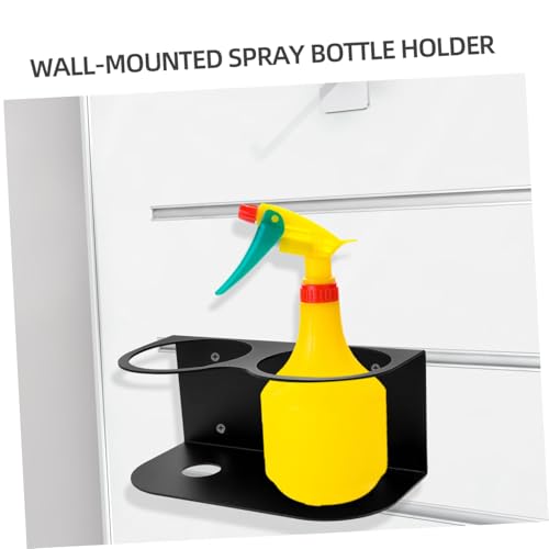 OSOLADY Spray Bottle Holder Wall Hanging Spray Bottles Storage Rack Heavy Duty Hooks Spray Bottle Mount Bracket Wall Bracket Spray Bottle Wall Mount Spray Bottle Hook Black Stainless Steel