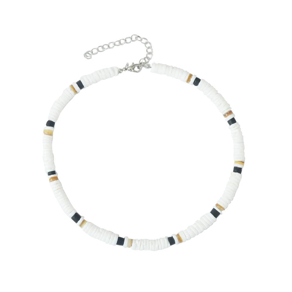 Femtindo Puka Shell Necklace Chip Beaded Necklaces for Women Summer Beach Puke Shell Choker Collar for Vsco Girl