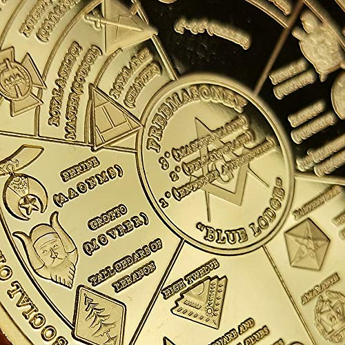 JYGCOIN Masonic Coin Master Mason Freemason Lodge Family Map Working Tools