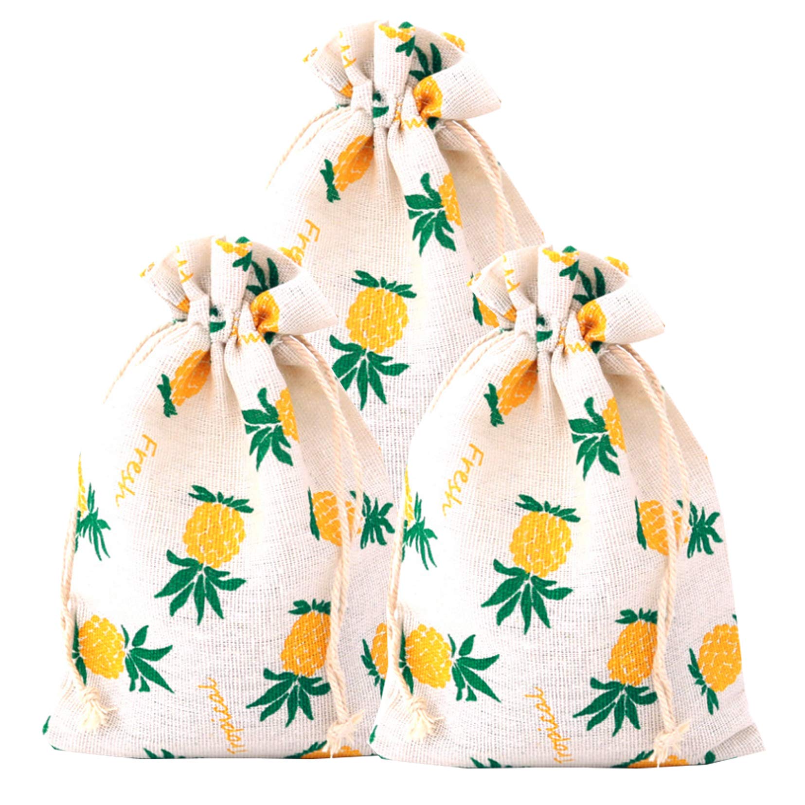 RIGHTA TECH Pineapple Gift Treat Bags Drawstring Gift Bag Pineapple Favor Bag for Wedding Bridal Shower Birthday Party Hawaiian Luau,Summer Beach Tropical Party Decorations