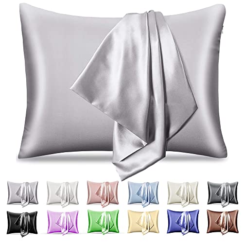 pendali Silk Pillowcase for Hair and Skin, Both Side Silk Pillow Case Soft and Smooth,Beauty Sleep, Bed Pillow Covers with Hidden Zipper, Silk Satin Pillowcase, Standard Size, Pack of 1 Piece
