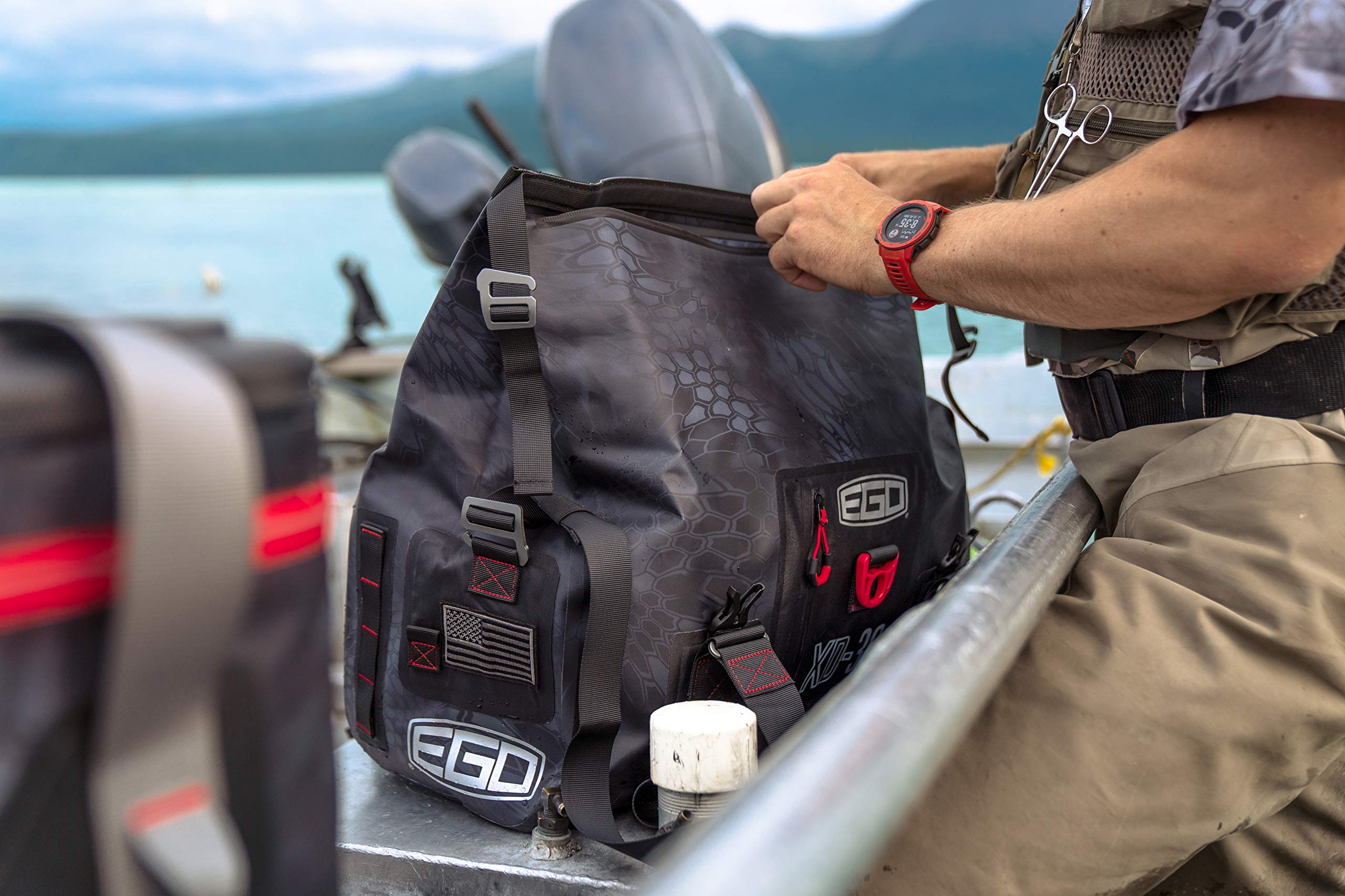 EGO Kryptek TPU Tactical Dry Bag, Fishing Backpack with Camo Tech, Waterproof with Welded Seams, Resistant Coating, 3 Sizes Available