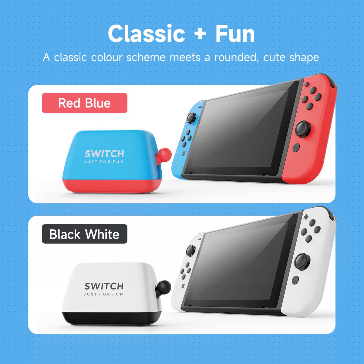 Hagibis Switch Game Card Case for Nintendo Switch/Lite/OLED Portable Cute Toaster Switch Game Card Storage Holder with 2 slots Switch Game Cartridge (Blue)