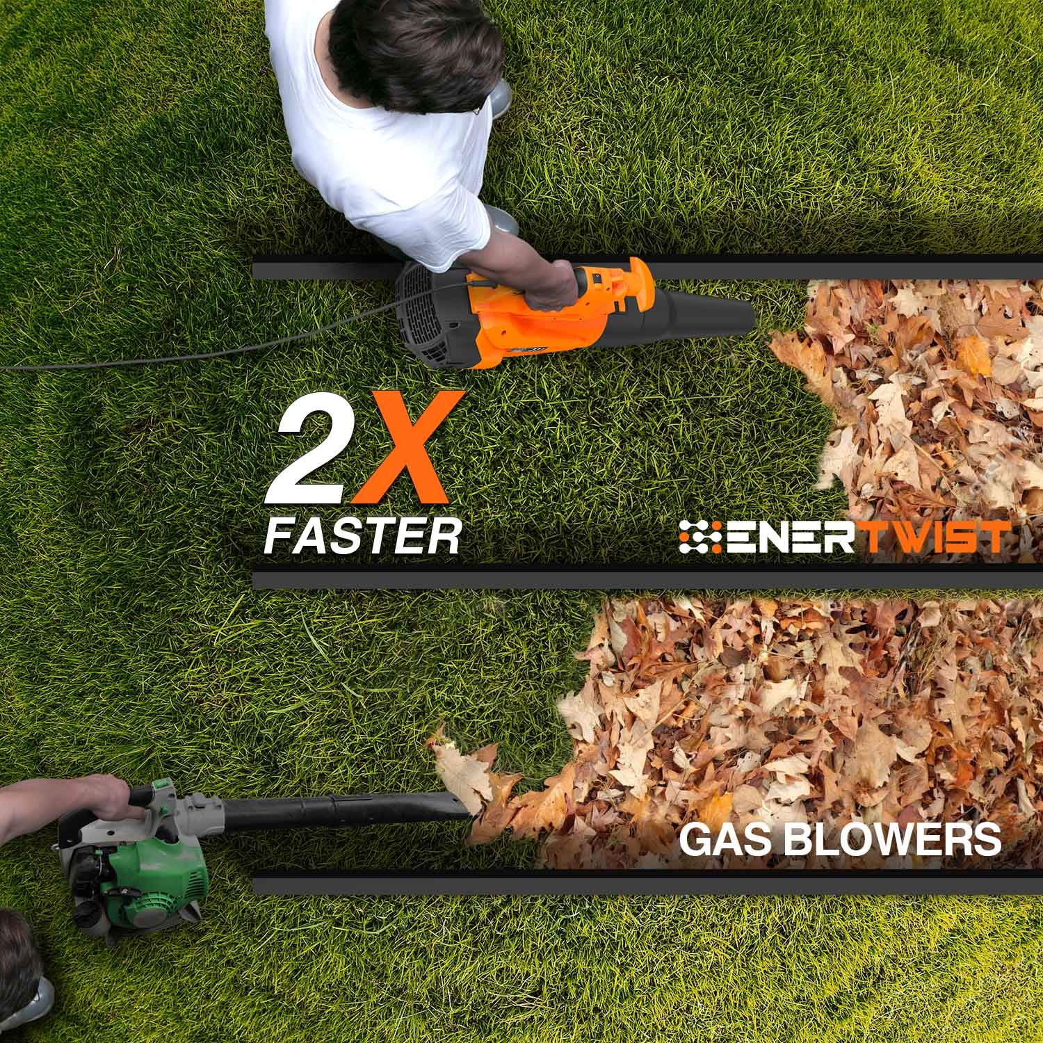 Enertwist Leaf Blower, 15-Amp Corded Electric Leaf Blower 137MPH 607CFM Variable Speed 8000~17000rpm w/ 1.2M Adjustable Shoulder Strap, 10Ft Power Cord, Cord Retention and Auxiliay Handle, ET-LB-1800