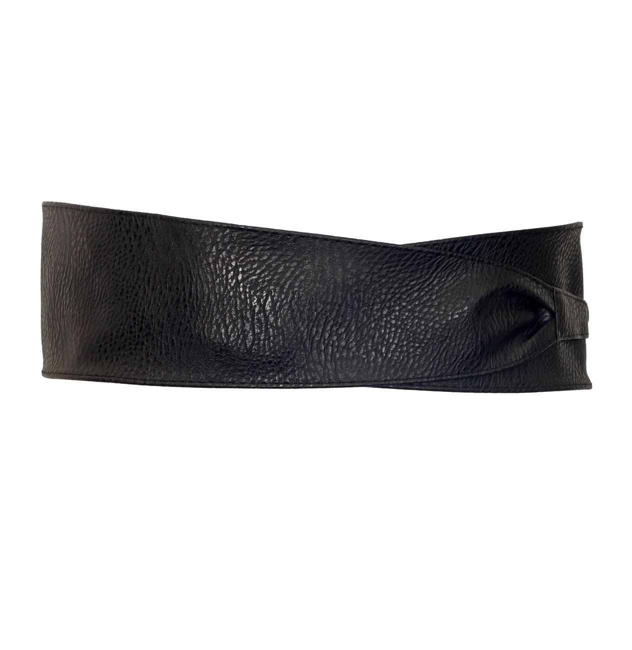 eVogues Plus size Faux Leather Obi Waistband Sash Belt Black 161123 - One Size Plus