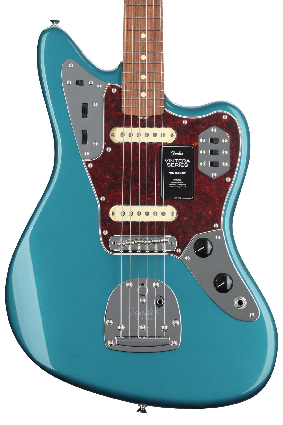 Fender Vintera 60s Jaguar Electric Guitar, with 2-Year Warranty, Ocean Turquoise, Pau Ferro Fingerboard