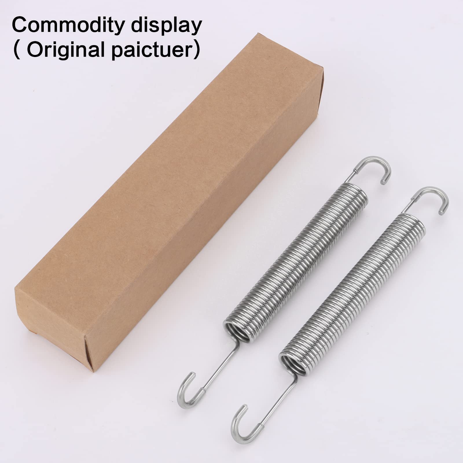 GNPADR GUPO 6-1/4 inch (2Pcs) Stainless Steel Replacement Recliner Sofa Chair Mechanism Tension Spring - Long Neck Hook Style