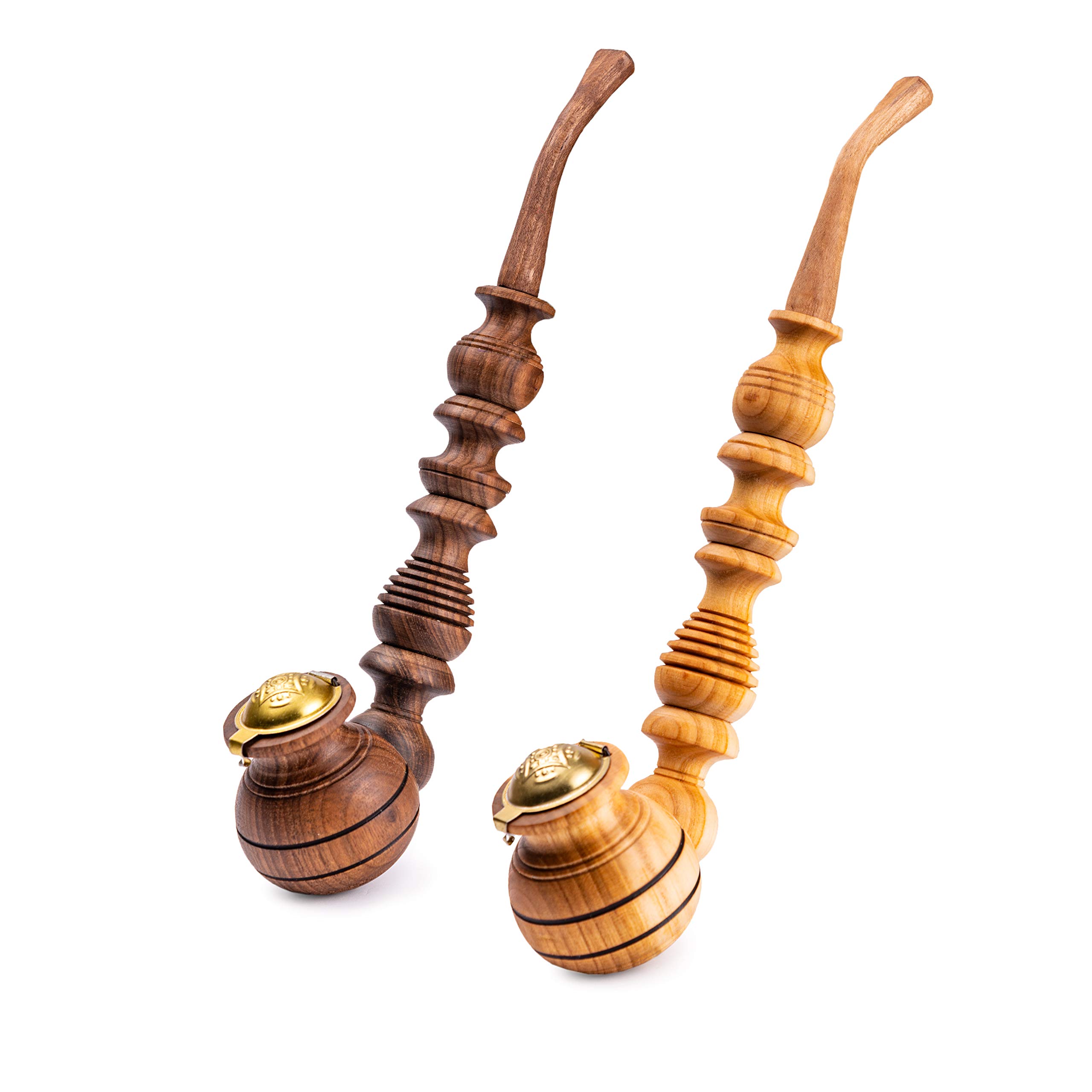 Dr. Watson - Handmade Wooden Tobacco Pipes, Churchwarden Shape, Set of 2