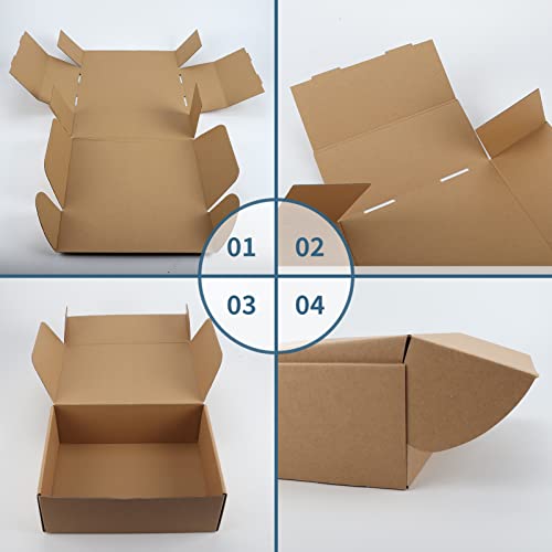 PHAREGE 12x9x4 inch Shipping Boxes 20 Pack, Brown Cardboard Gift Boxes with Lids for Wrapping Giving Women Men Presents, Corrugated Mailer Boxes for Packaging Mailing Small Business