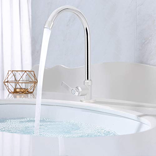 Kitchen Sink Faucet High Arc Vertical Faucet Single Cold Water Tap G1 2in Zinc Alloy Faucet Without Hose for Home Use
