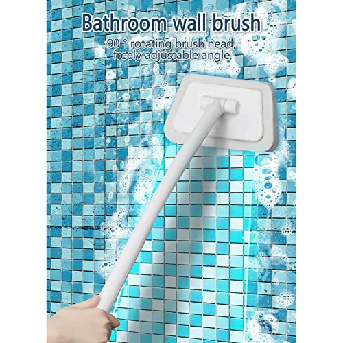 Removable Bathtub Brush - Multifunctional Wall Tile Brush Window Glass Sponge Cleaning Brush Long Handle Decontamination Floor Brush, for Home Bathroom