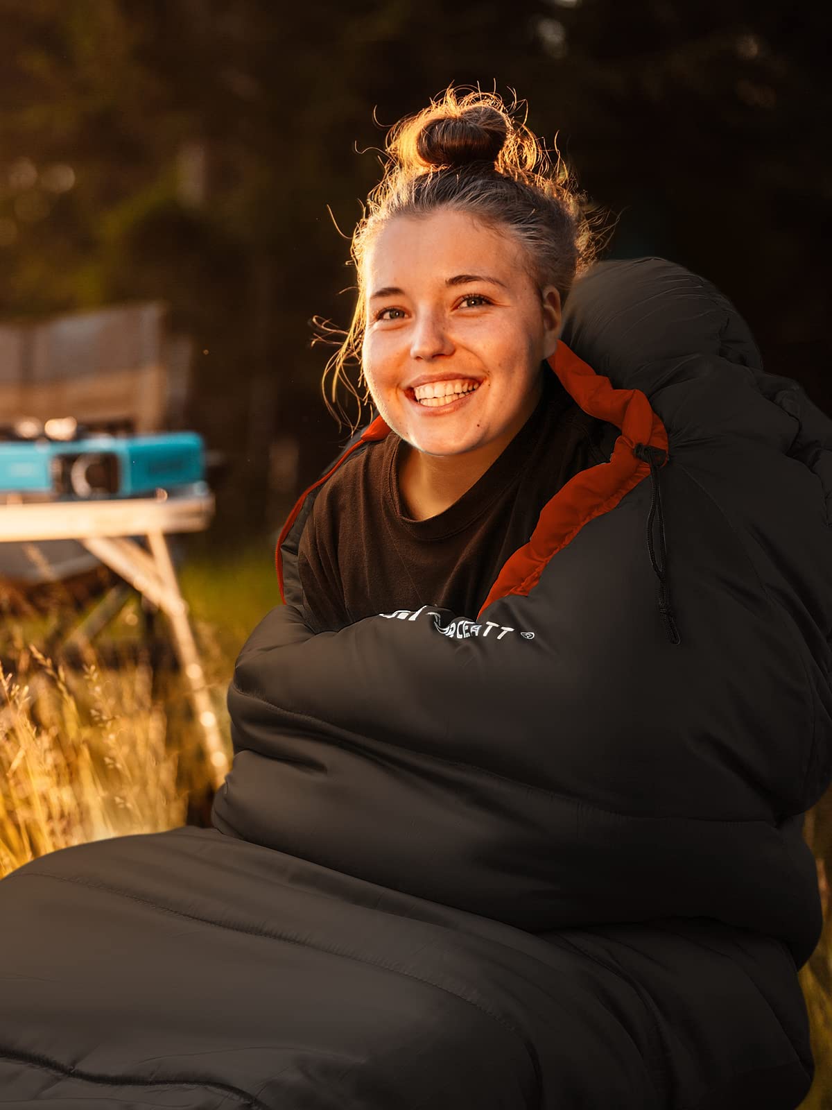 Forceatt Mummy Sleeping Bag for 3-4 Seasons,Use Temperature is 14°F-59°F, Backpacking Sleeping Bag for Adults and Kids,Warm,Tearproof and Waterproof,for Camping (Thickened-Black & Red)