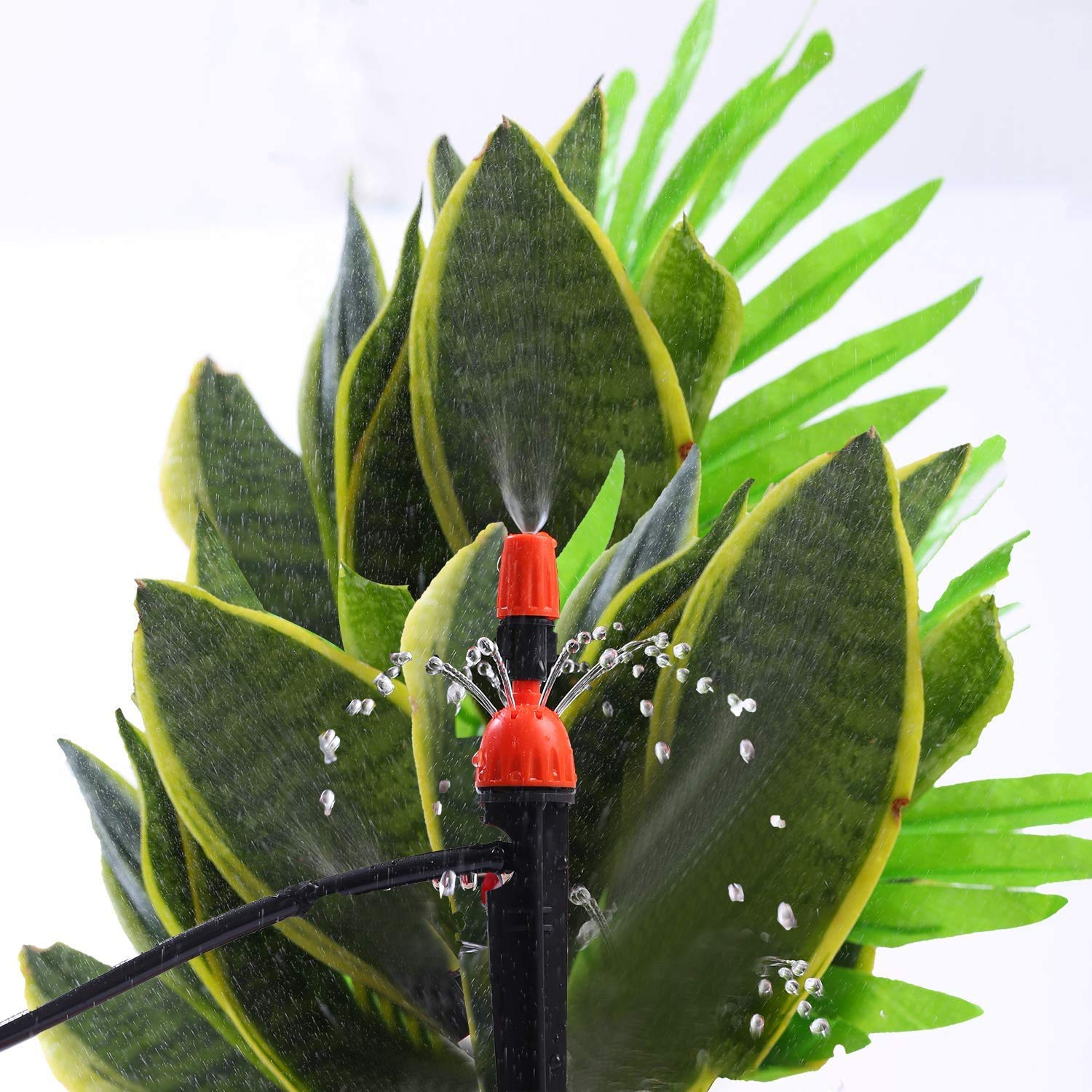 FOLUXING Drip Irrigation Emitters Spray, 2 in1 Adjustable 360 Degree Water Flow Irrigation Drippers, for Drip Watering System, 20Pcs