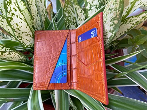 Vietnam Double side Brown Crocodile Alligator leather skin Credit Cardholder, leather credit cardcase, leather creditcard cover