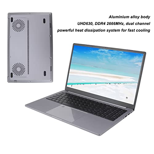 Garsentx Laptop, 15.5in HD IPS Screen, 1920x1080, 4GB DDR4 RAM, 128GB PCIe NVMe SSD, Grey Laptop with Full Size Backlit Keyboard,HDMI, Webcam,Bluetooth, Windows 10 Home, 4800mAh(US)