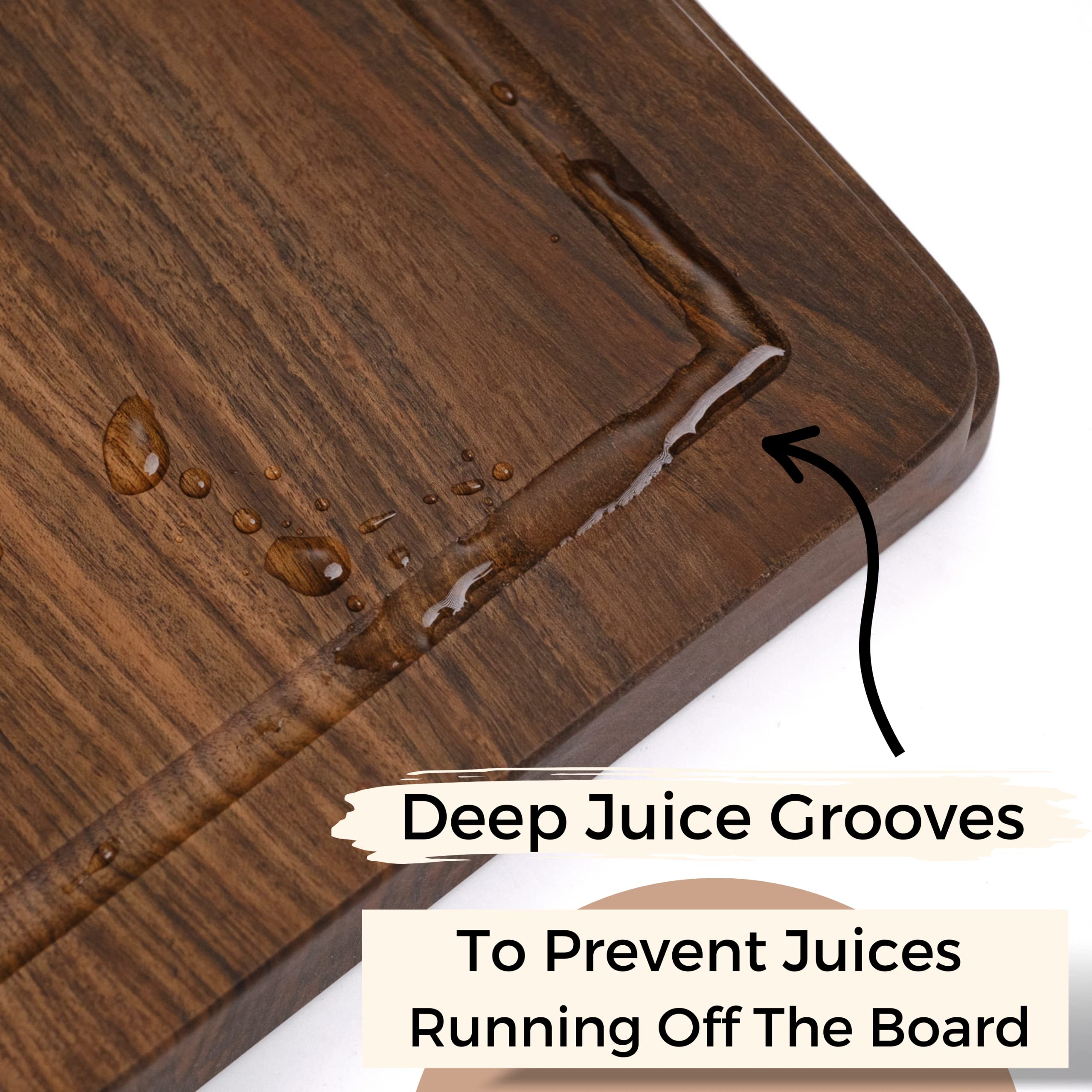 Handmade 17x13'' Walnut Wood Cutting Board For Kitchen with Juice Groove, Chopping Board Made of Walnut Wood for Meat, Cheese and Vegetables (X-Large, 17x13 inch)