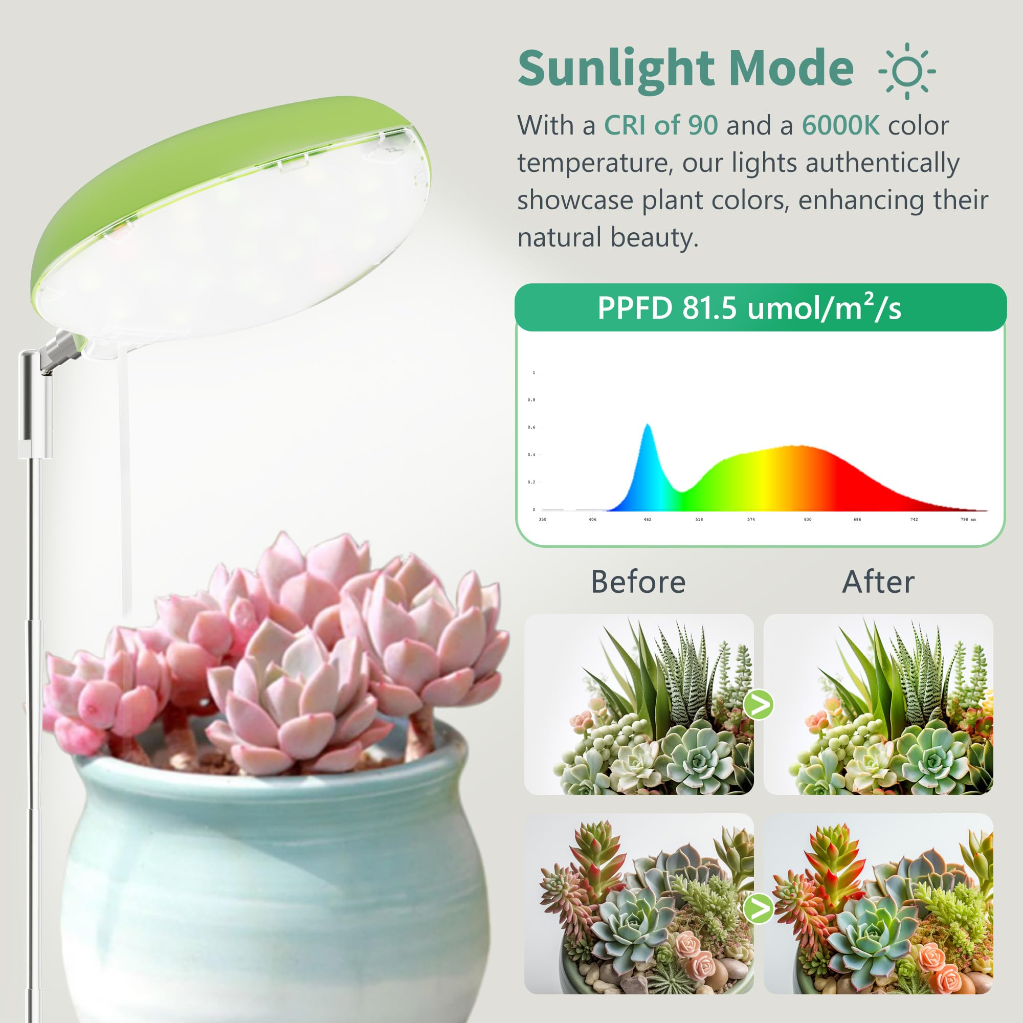 Grow Light for Indoor Plants, Diivoo Full Spectrum Grow Lamp with 10 Level Dimmable Brightness & 4 Automatic Timer, LED Plant Lights with 360 Spin Gooseneck for Potted Flowers, Plants, Vegetables