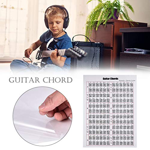 Exceart Acoustic Electric Guitar Chords Poster Guitar Reference Practice Chart Fingering Paper for Beginner Starter Guitar Lover 60x40cm