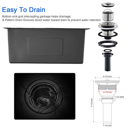 MENATT 20-inch Drop in Kitchen Sink, SUS304 Stainless Steel Top-Mount Handmade Kitchen rv Sink, Single Bowl Sink with Basket Strainer, 20"*16"*9" (Brushed)