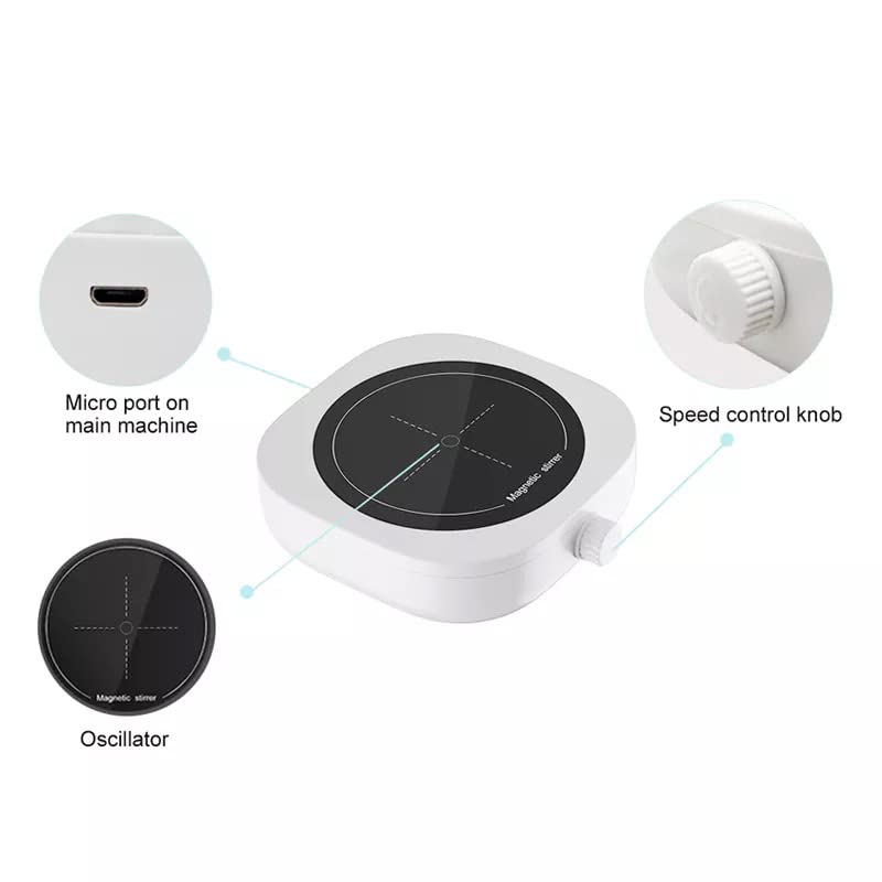 Magnetic Stirrer Magnetic Stir Plate 4000RPM Lab Stirrers with 5pcs Stir Bar Max Stirring Capacity 2000mL Magnetic Mixer