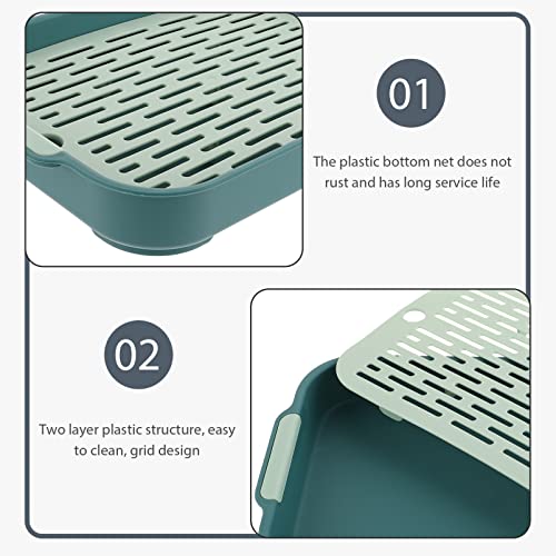 VILLCASE Rabbit Large Litter Box Guinea Pig Training Pan Cage Accessories Toilet Tray for Rats Hamster Ferret ( Green )